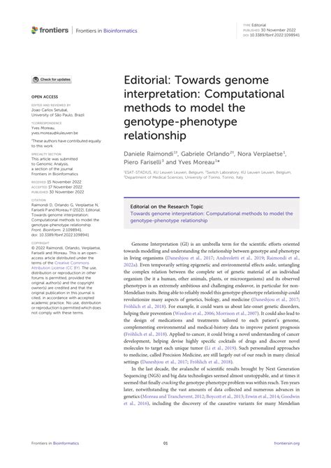 Pdf Editorial Towards Genome Interpretation Computational Methods