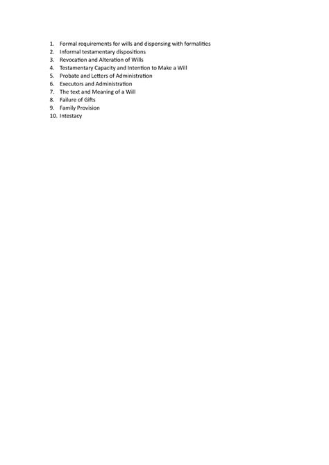 Succession Lecture Notes All Laws2236 Anu Studocu