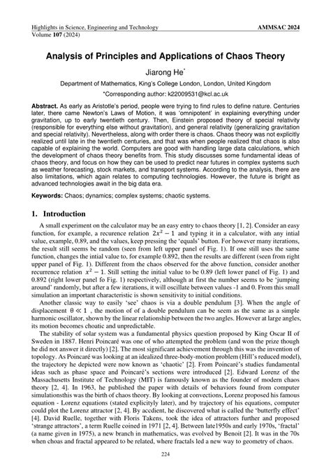 Pdf Analysis Of Principles And Applications Of Chaos Theory