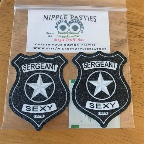 Sergeant Sexy Police Badge One Pair Body Stickers Nipple Covers Etsy