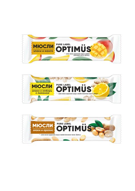 Батончики- мюсли "OPTIMÜS" самое низкое содержание сахара ...