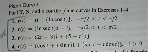 Find The Unit Tangent Vector Mathbf{t} The Unit Normal Vector Mathb