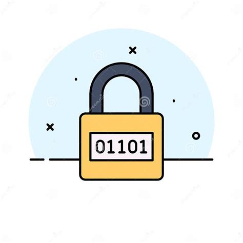 binary code on padlock modern vector of digital security encryption icon stock vector