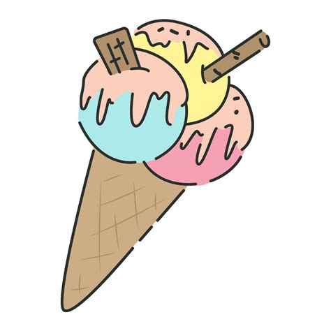 Ice Cream Simple Outline Clipart 28580848 Vector Art At Vecteezy