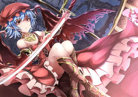 アニメ、 東方、 レミリア・スカーレット、 戦士、 Hdデスクトップの壁紙 Wallpaperbetter