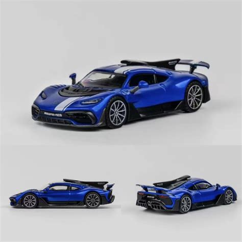 Tpc 1 64 Benz Benz Amg One Blue Striped Alloy Car Model Shopee Philippines