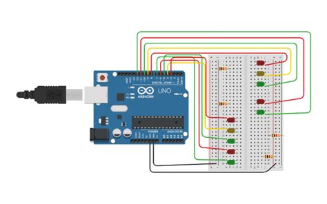 Circuit Design Cruce De Semaforos Tinkercad
