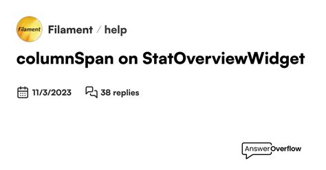 Columnspan On Statoverviewwidget Filament
