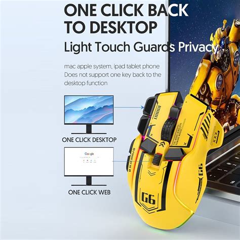 HXSJ G6 10 Keys RGB 12800DPI Tri Mode Wireless Gaming Mouse White Alexnld Com