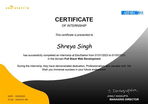 Shreya Singh On Linkedin Webdevelopment Internship Experience
