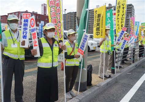 夏の事故ゼロ運動の街頭啓発活動 今日新聞
