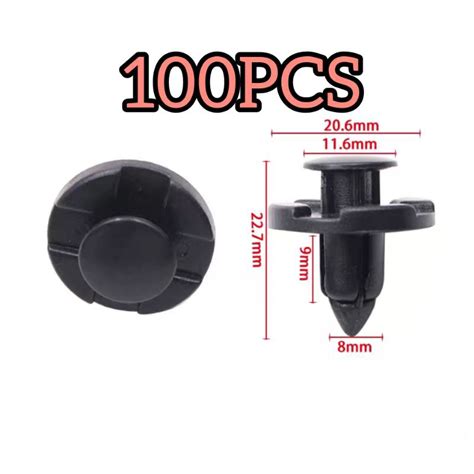 100pc Car Clip Rivet Bumper Fender Fastener Retainer Klip Kereta Myvi
