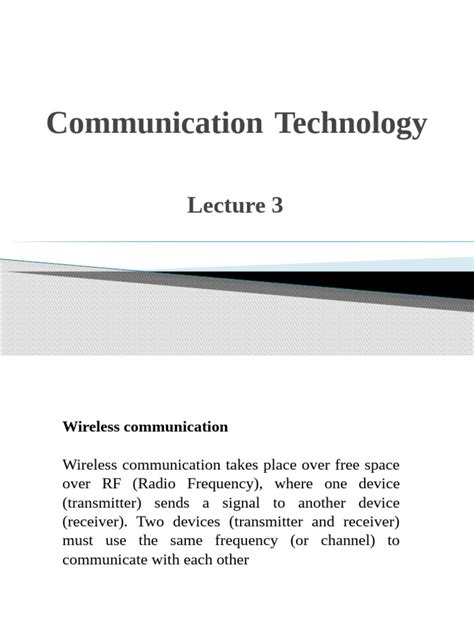 Communication Technology Lecture 3 1 Pdf Transmission Medium Radio