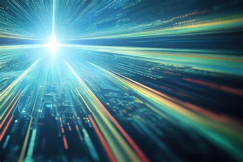 Premium Photo Futuristic Data Flow Data Transfer Technology Cyberpunk