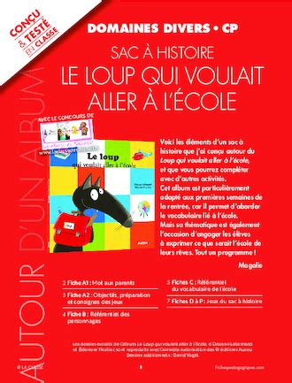 Le Loup Qui Voulait Aller L Cole Sac Histoires Fichesp Dagogiques