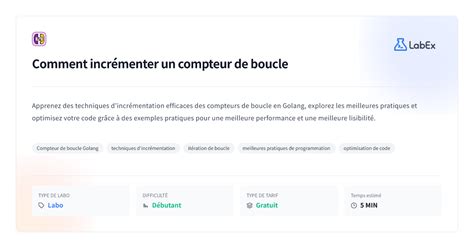 Comment Incrémenter Un Compteur De Boucle Labex