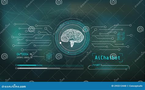 Hologram of Digital Brain with Artificial Intelligence, Neural Network Concept. Stock Vector ...