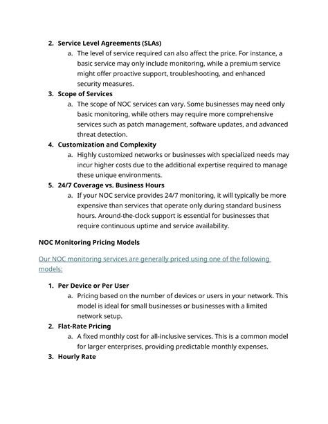 A Comprehensive Guide To Costs And Value With Noc Monitoring Services