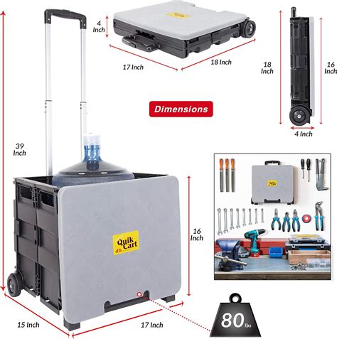 Dbest Products Quik Cart Collapsible Rolling Crate On Wheels For