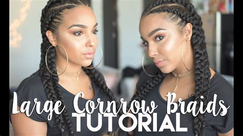 Diy Ghana Braids Aka Large Cornrows Feed In Method Youtube