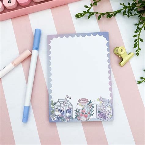 Kawaii Notepad Cute Stationery Planner Notes Journal Etsy