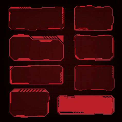 Vector Futuristic Cyberpunk Style Red Frame Gui Display 36751267