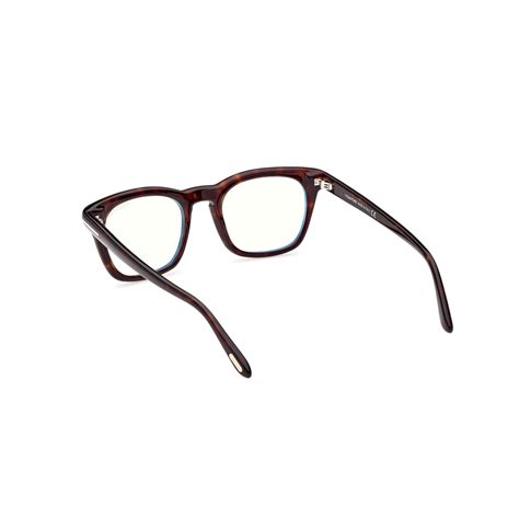 Tom Ford Ft 5870 B Blue Filter 052 Dark Havana Eyeglasses Man