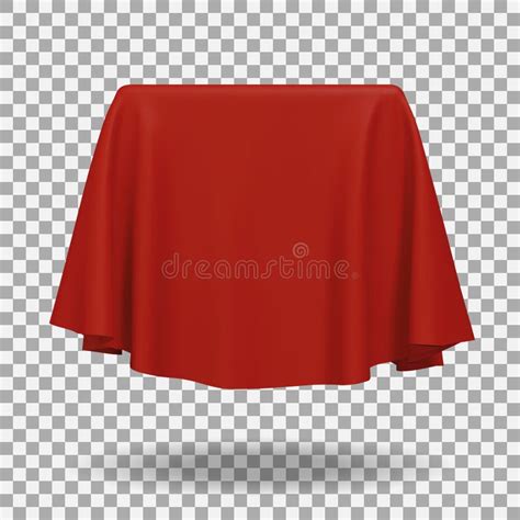 Red Fabric Covering A Cube Or Rectangular Shape Stock Illustration