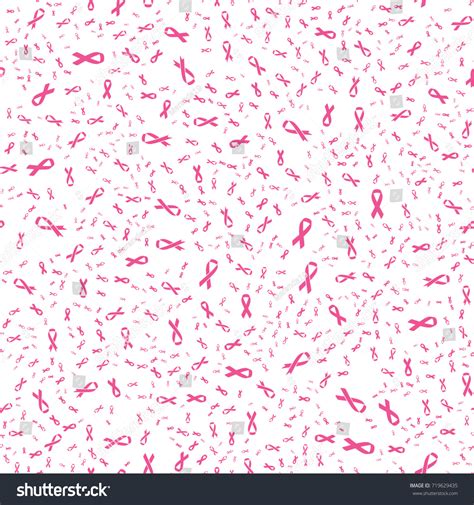 Pink Ribbon Background Seamless Pattern Breast Stock Vector Royalty