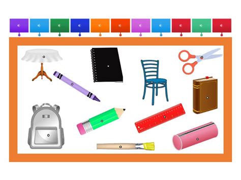 Classroom Objects Labelled Diagram