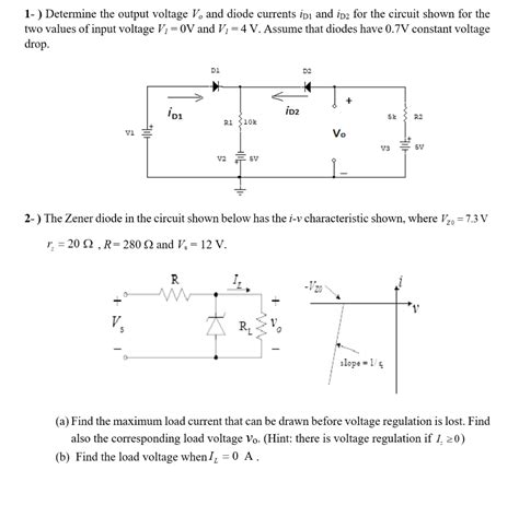 Solved 1 Determine The Output Voltage Vo And Diode Chegg