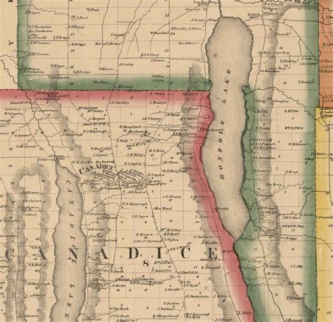 Ontario County New York 1859 Wall Map With Homeowner Names Etsy