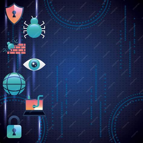 Premium Vector Cyber Security Technology Blue Circuit Binary Numbers