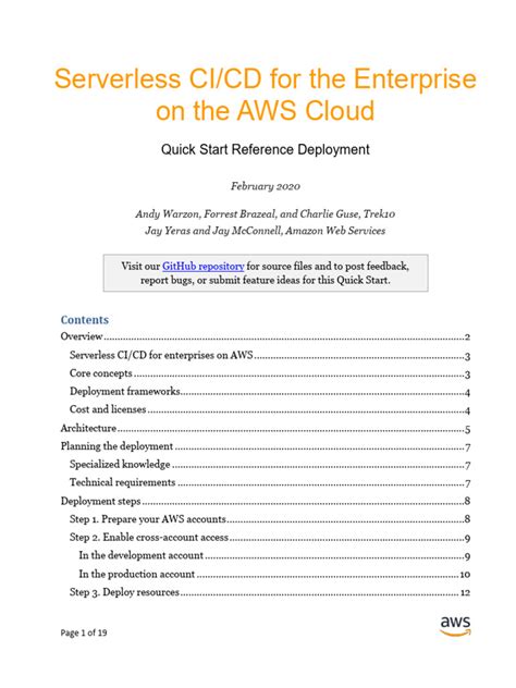 Serverless Cicd For The Enterprise On The Aws Cloud Pdf