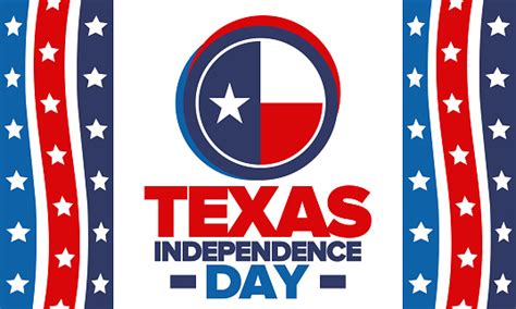텍사스 독립기념일 텍사스 플래그 외로운 별 깃발 3월에 매년 열리는 유니테스 주에서 매년 열리는 자유 휴가 퍼레이드와 재미있는 파티 애국 벡터 포스터 크리에이티브 일러스트레