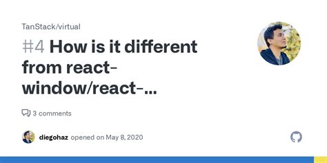 How Is It Different From React Windowreact Virtualized · Issue 4 · Tanstackvirtual · Github