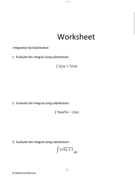 Solved Integration By Substitution Evaluate The Integral Chegg
