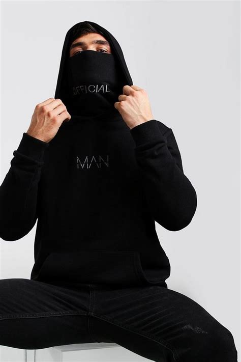Man Official Jersey Hoodie With Snood Boohooman