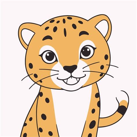 아이들을 위한 귀여운 치타 터 일러스트레이션 프리미엄 Ai 생성 벡터