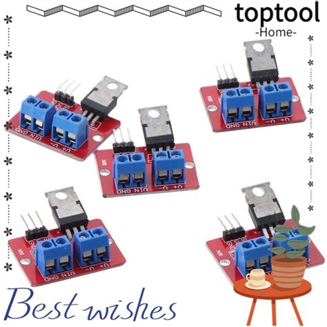 toptool 5pcs driver module red irf520 mosfet irf520 mosfet compatible