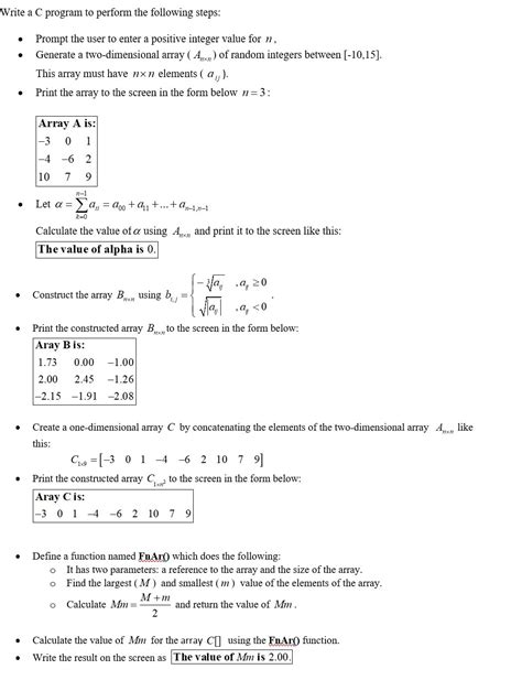 Solved Write A C Program To Perform The Following Steps Chegg