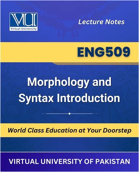 Eng509 Morphology And Syntax Introduction Book Vu Bookshop