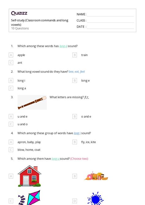 Long Vowels Worksheets For Rd Grade On Quizizz Free Printable