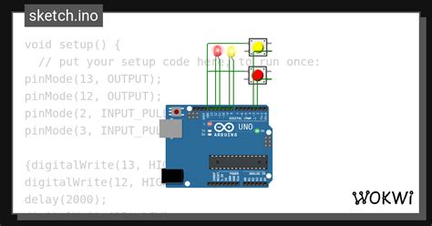 2 Saklar 2 Led Bagian O Wokwi Esp32 Stm32 Arduino Simulator