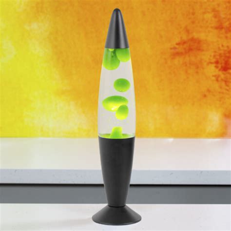 Global Gizmos 48819 Black And Green Lava Lamp Black Base Colour