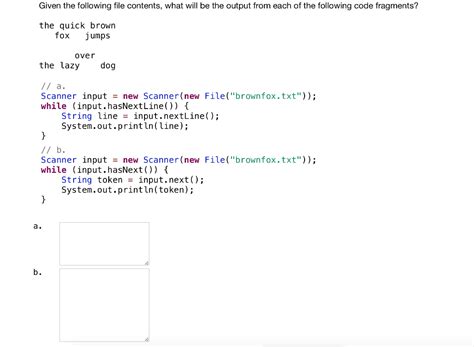 Solved Given The Following File Contents What Will Be The Chegg