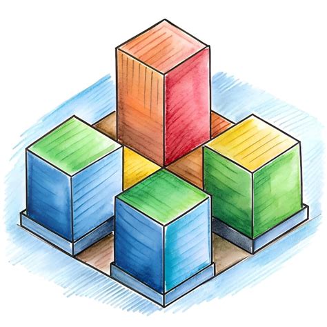 Colorful 3d Block Diagram Perfect For Illustrating Business Strategies