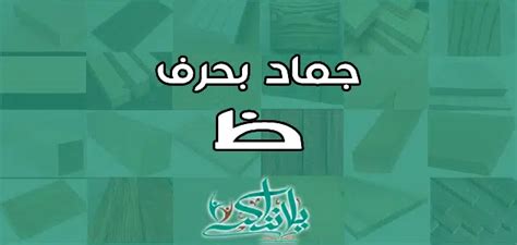 اسم جماد بحرف الظاء ظ يلا نذاكر
