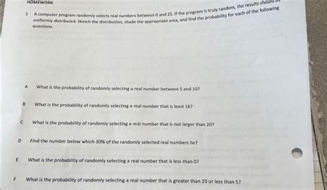 Solved 1 A Computer Program Randomly Selects Real Numbers