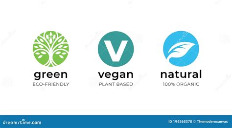 Vegan Food Label Icon Set Stock Vector Illustration Of Fresh 194565378